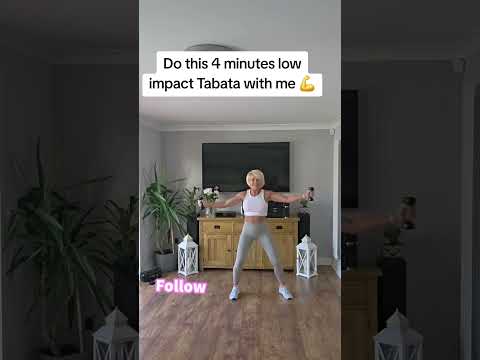 Only 4 minutes low impact Tabata workout with light dumbbells 💪