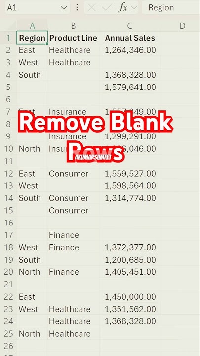 Remove Blank Rows in #excel #exceltutorial #exceltips #exceltricks #interview - YouTube