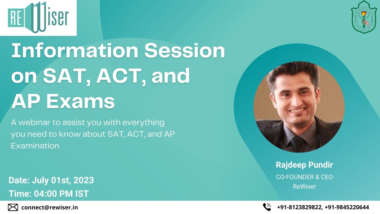 Webinar: Information Session on SAT, ACT & AP Tests #sat #act #ap # ...