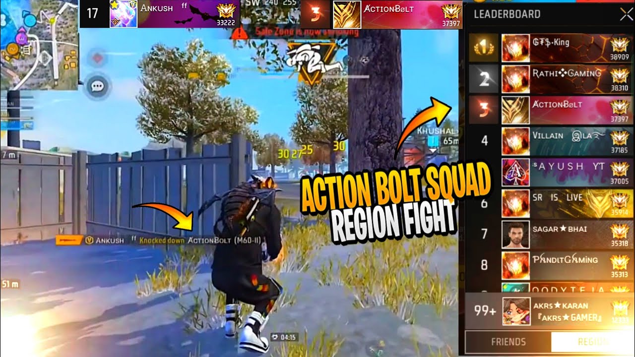 Action Bolt Vs Ankush ff Squad 🤯 | Road to Grandmaster Season 37 ...