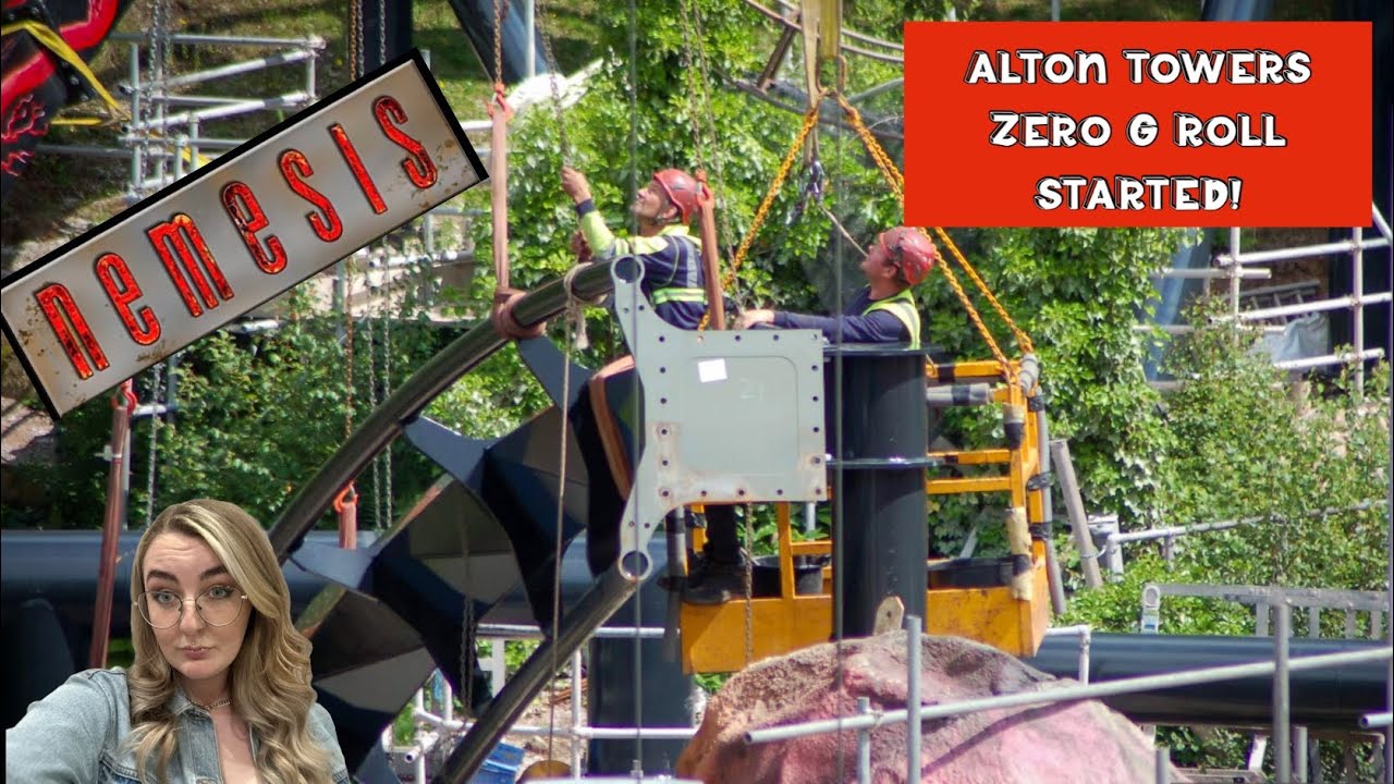 Nemesis Zero-G Roll started! Alton Towers update 21st July - YouTube
