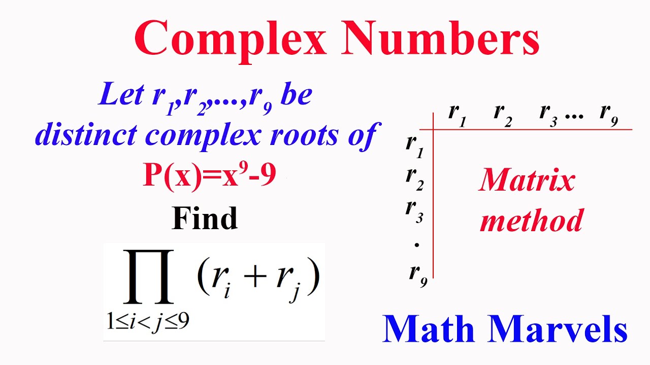Math Marvels R1 R2 R9 Are Complex Roots Of P X X 9 9 Find Product