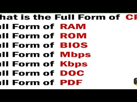Some Important Full Forms of Computer Knowledge #Complete Tech ...
