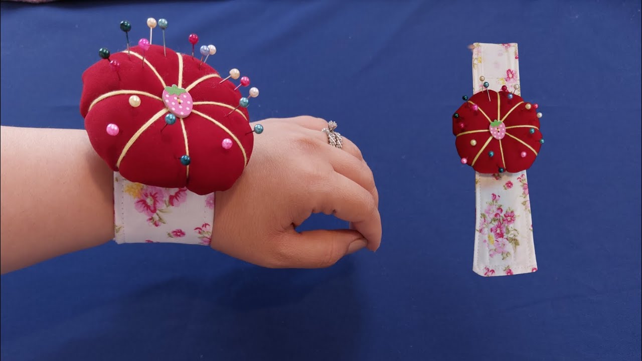 Easy DIY Pincushion Tutorial / Make Your Own Wrist Pincushion - YouTube