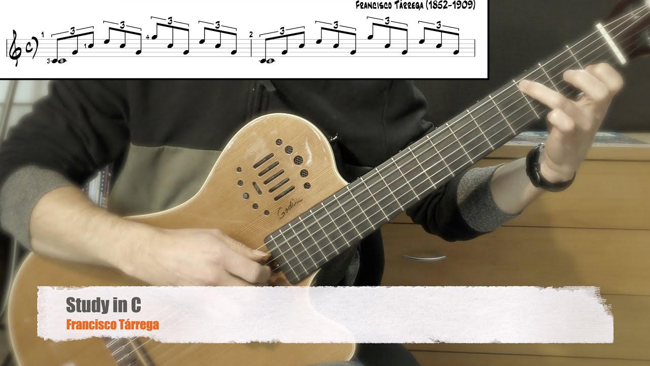 Study in C - Francisco Tárrega (Free Score & Tab) - YouTube