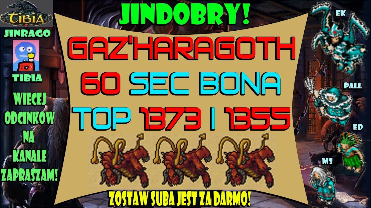 Tibia - 60sec Gaz'Haragoth Bona :) - YouTube