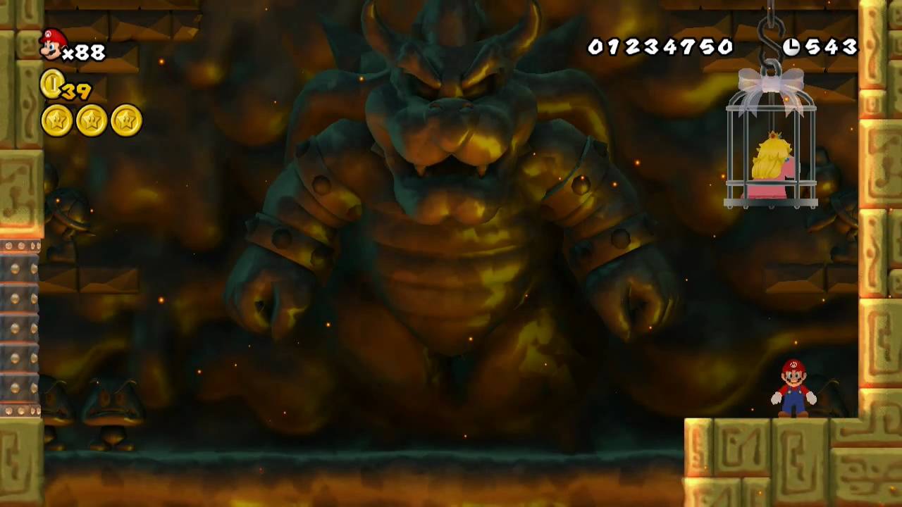 New Super Mario Bros Wii Final Boss on Wii-HD 720p - YouTube