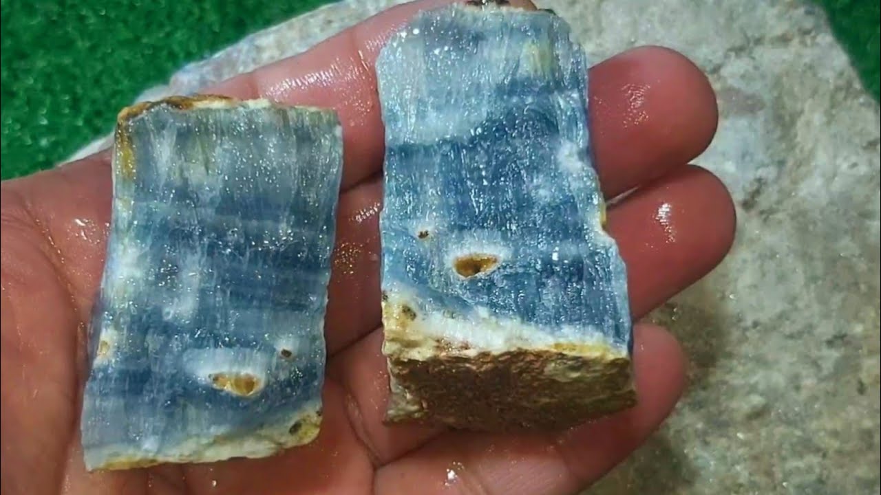Blue Celestine Stone Identification | Brilliant blue stone - YouTube