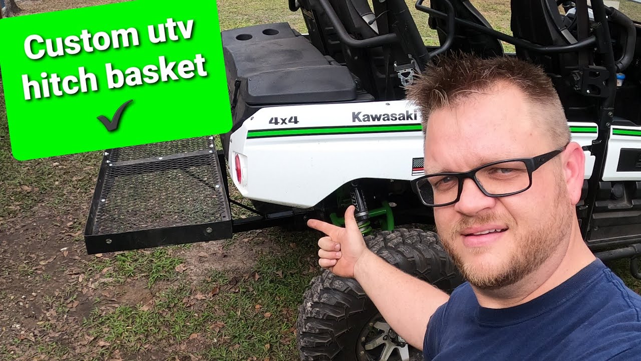 Utv hitch basket modified to fit a Kawasaki Teryx - YouTube