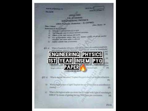 Engineering Physics SPPU Insem Paper (PYQ) 1st Year🔥#engineeringphysics #physics #sppu # ...