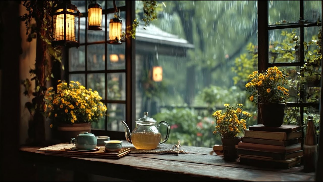 Gentle Rain at a Rustic Cottage | Relax & Unwind with Calm Window View ...