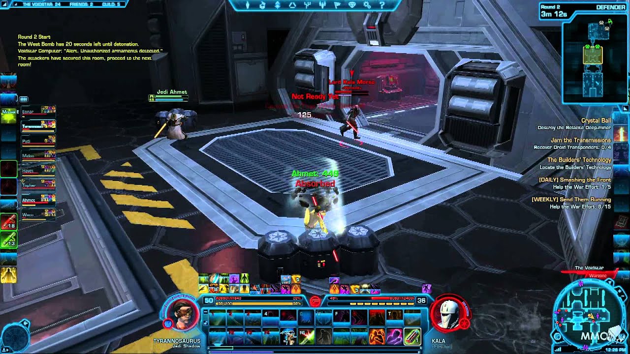 SWTOR Voidstar Warzone PvP Defender Gameplay Jedi Shadow Tank 50 - MMO ...