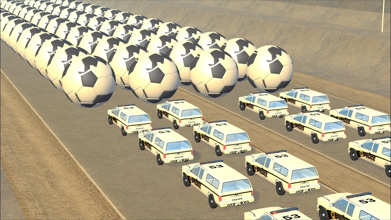 BeamNG Drive - Concrete Balls vs Cars And Trucks - YouTube