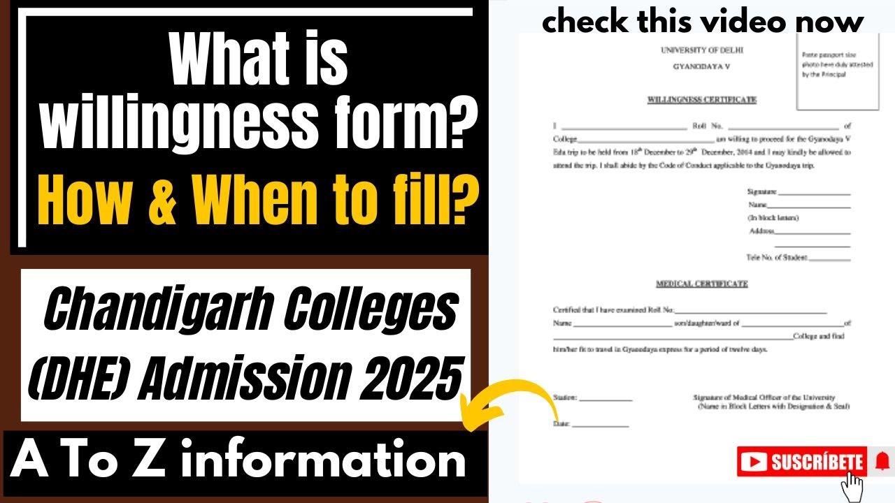 What is willingness form? How & When to fill? Chandigarh Colleges (DHE ...