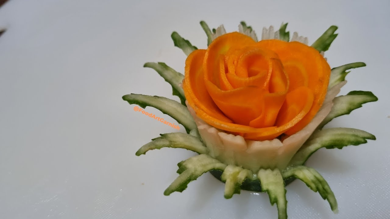 HOW TO MAKE BEAUTIFUL CARROT FLOWER CREATION - YouTube