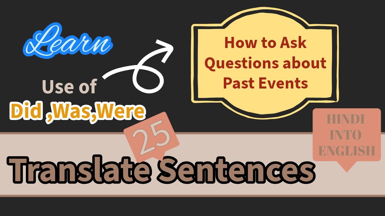Translate Hindi sentences into ENGLISH|Learn to ask Questions about ...