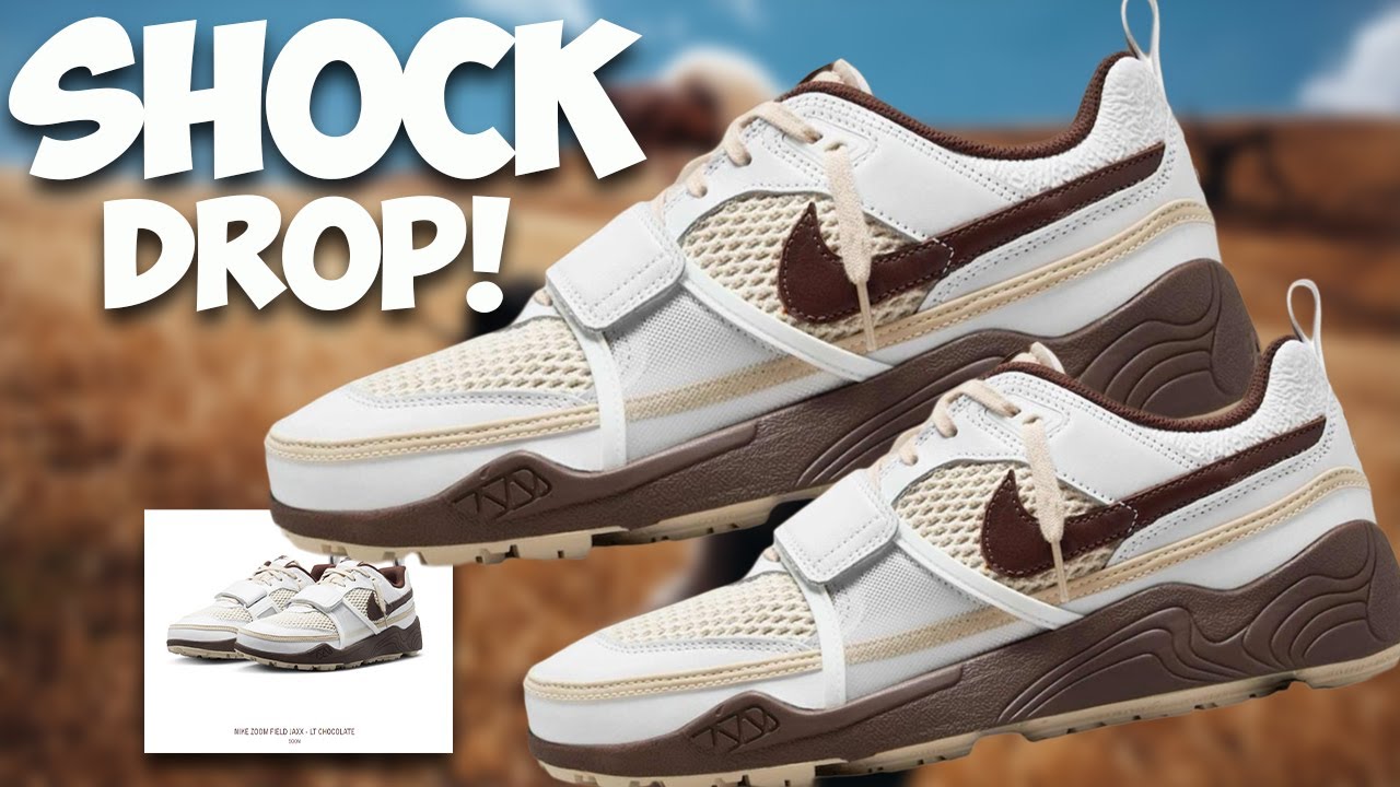 SHOCK DROP TRAVIS SCOTT X NIKE ZOOM FIELD JAXX LIGHT CHOCOLATE - YouTube