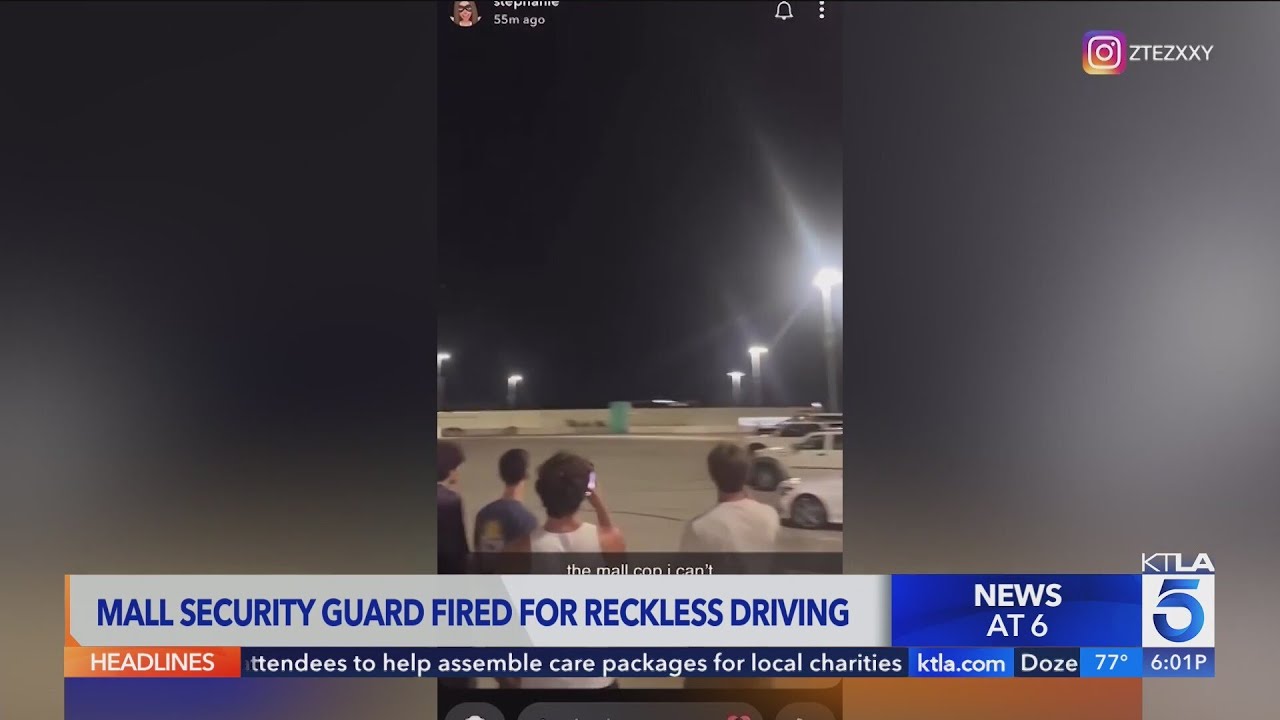 Mall security guard fired for reckless driving - YouTube