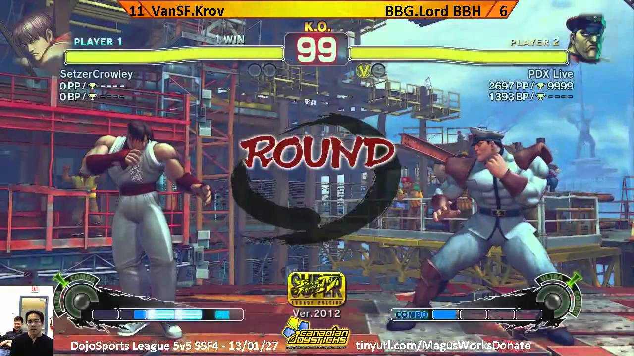 BBG Lord BBH vs Team VanSF - Dojo Sports League 5v5 SSF4 - Team BBG vs ...