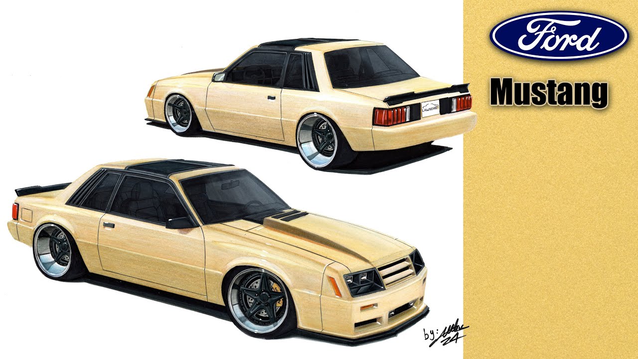 DRAWING | FORD Mustang Foxbody LAWNDART 81 Project ️ - YouTube