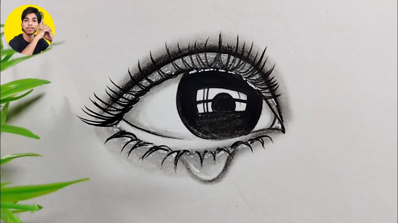 how to draw an eye with teardrop - step by step // eye drawing easy ...