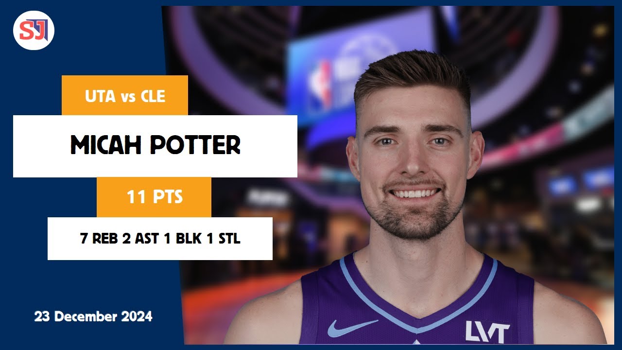 MICAH POTTER 11 PTS vs CLE 23 Dec 24-25 UTA Highlights - YouTube