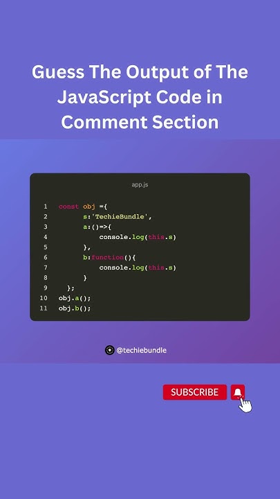 Predict Output Of This Javascript Code In Comment Section Check Description For More๐จโ๐ป๐ป Youtube
