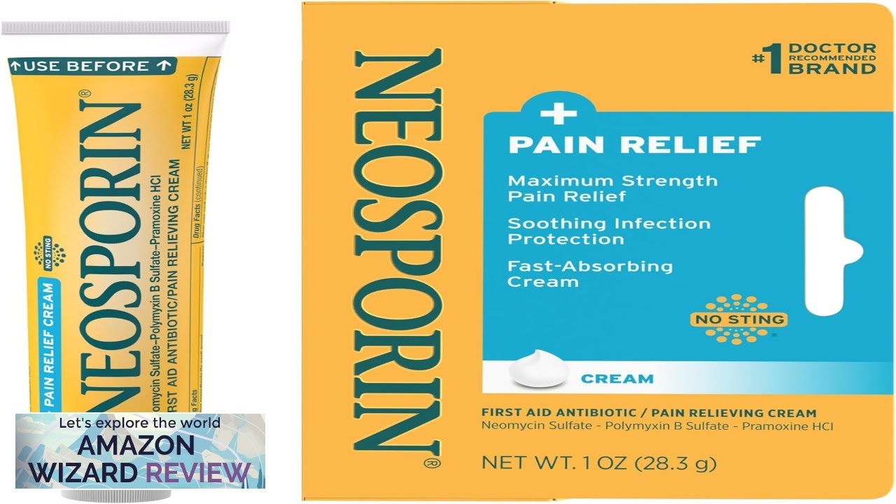 Neosporin + Maximum-Strength Pain Relief Dual Action Cream First Aid ...
