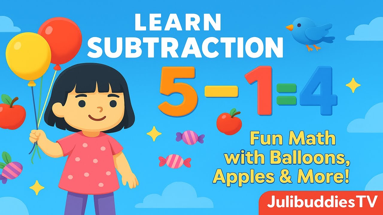 Learn Subtraction for Kids | Fun Math lessons with Balloons, Apples ...