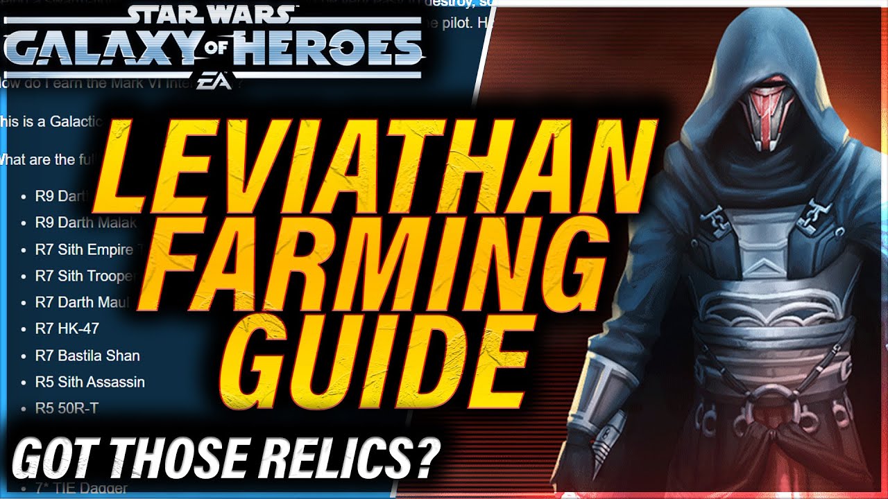 LEVIATHAN FARMING GUIDE #swgoh #starwars #galaxyofheroes #leviathan ...