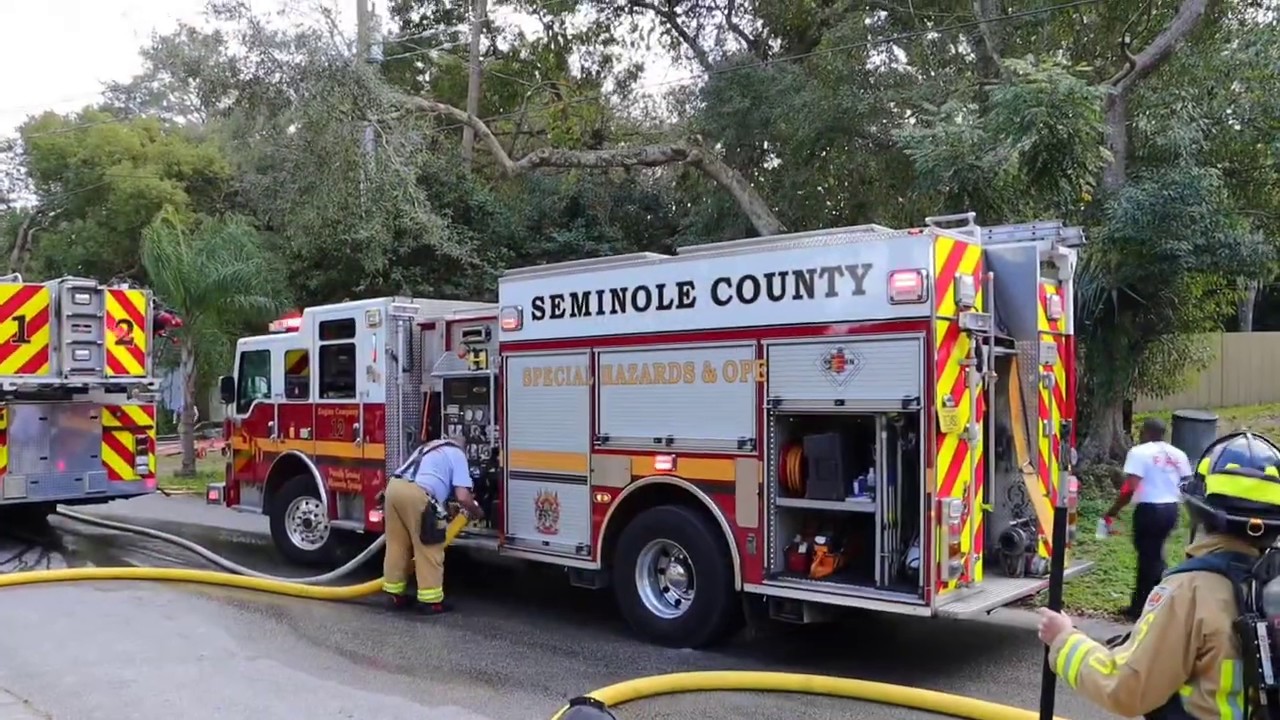 Seminole Co Fire Dept Operating at a Fire - YouTube