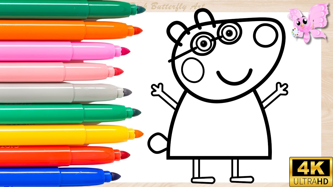 Penny Polar Bear, Peppa Pig Friend Drawing and Coloring for Kids ...