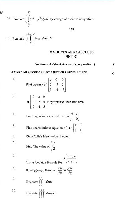 |M-1 Engineering Mathematics| 3 Most Important Model Papers| useful for last minute preparation ...