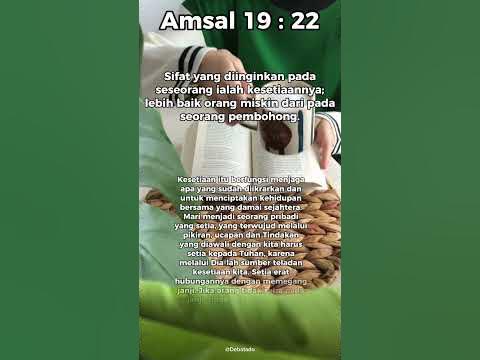 Amsal 19 : 22 😇 | Sifat setia dalam diri kita #renungan - YouTube