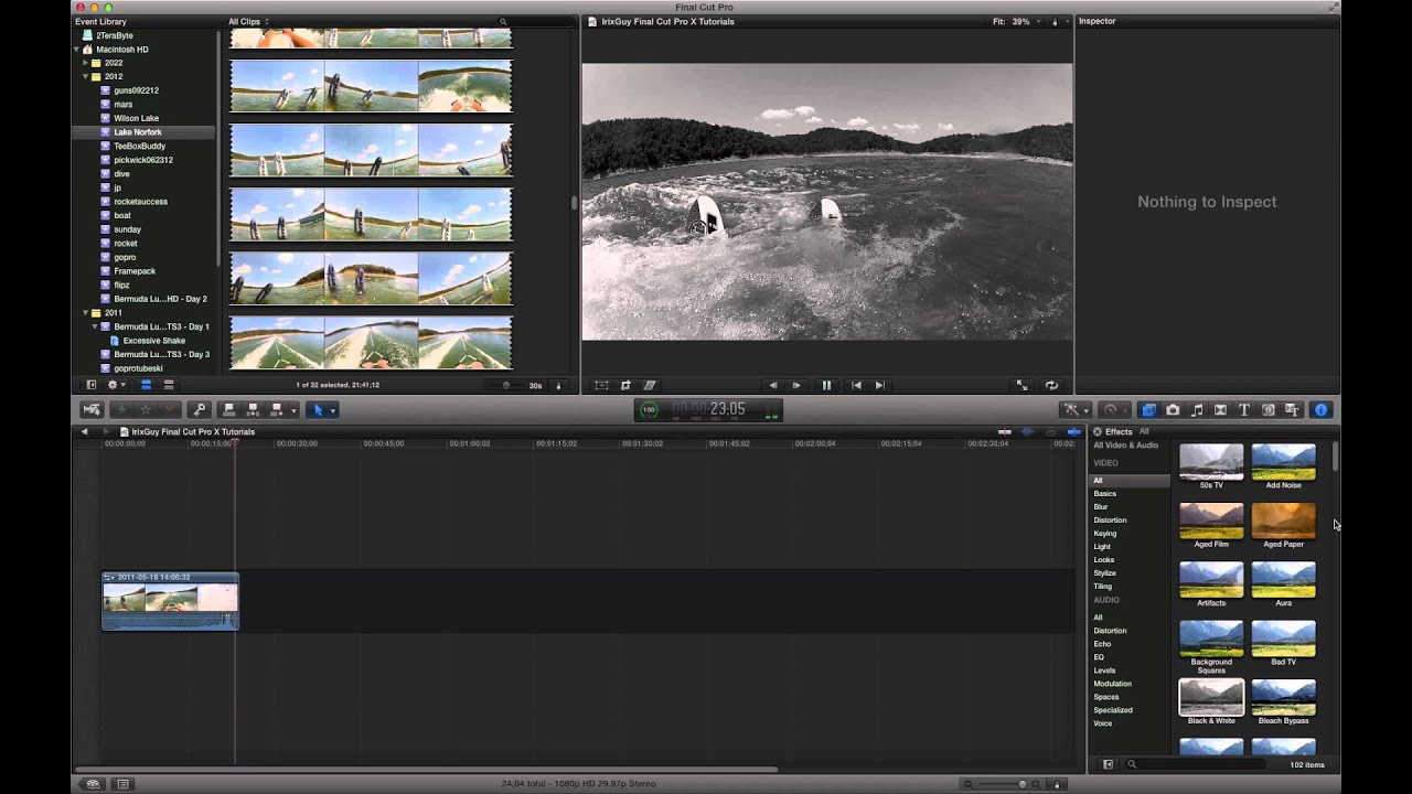 Final Cut Pro X: How to Create Black & White Aged Film Effect - YouTube