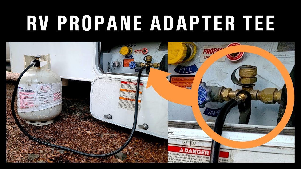 RV Propane Adapter Tee Install - No more breaking camp for propane refills - YouTube