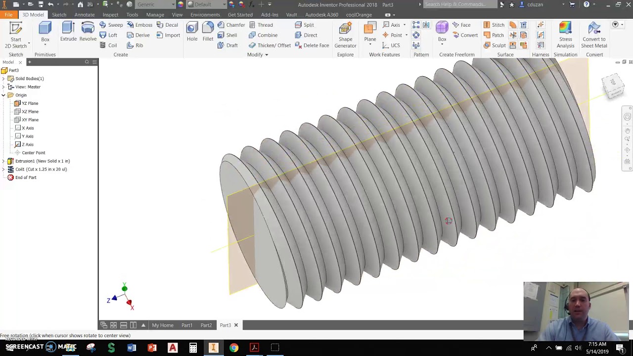 TNT S1 EP 16-May 14, 2019-Creating Machine Threads Manually in Inventor ...
