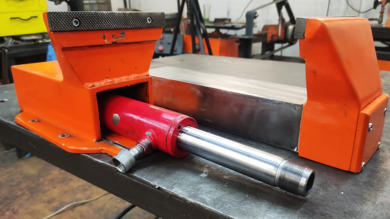 Homemade Hydraulic-Powered Vise - YouTube