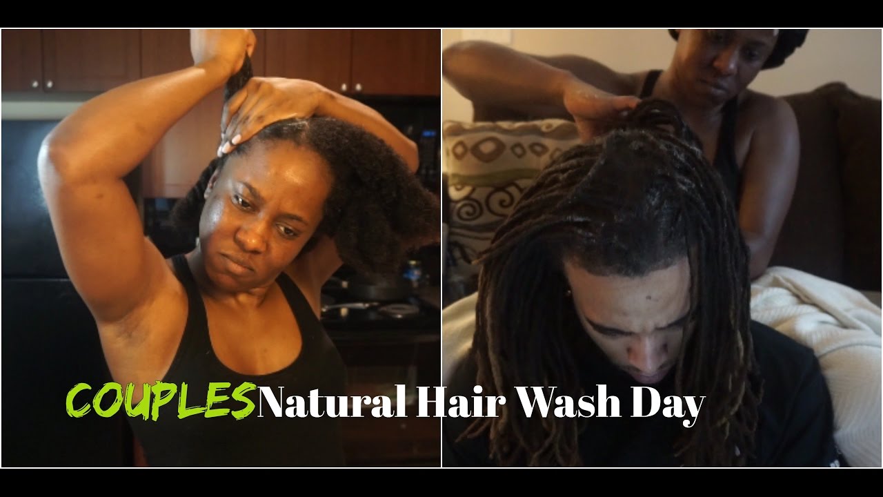Couples Natural Hair Wash Day - YouTube