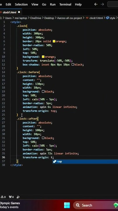Html Tutorial For Beginners 3d Clock ⏰🔥🥵 Html Css 3d Coding Viral New Htmltutorial