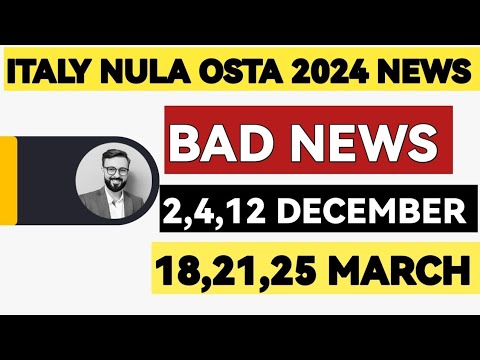 Italy Immigration new announcement / Nulla osta update / italy visa ...