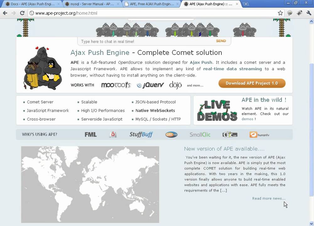 Ajax Push Engine (APE) - YouTube