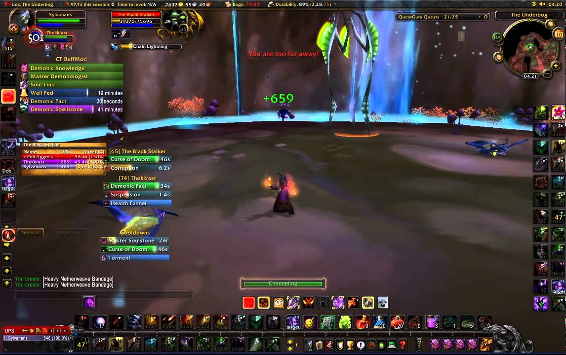 WoW Warlock solo - The Black Stalker(Underbog End Boss)/ Normal Mode ...