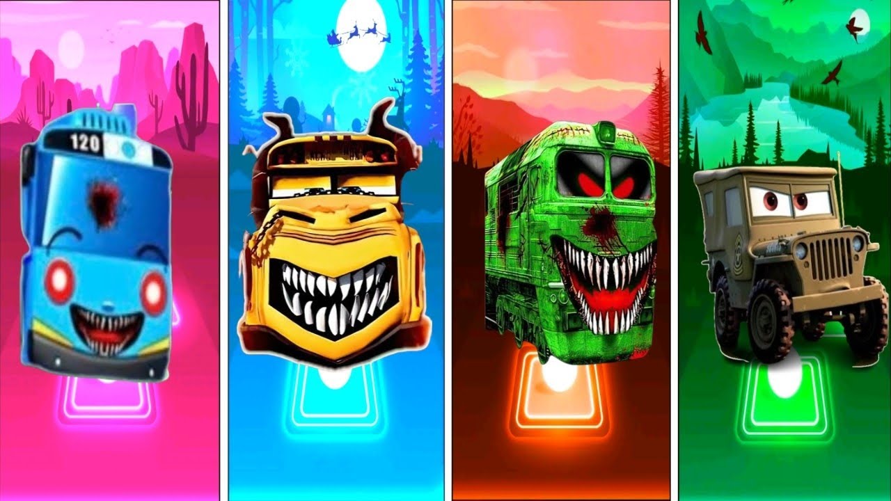 Thomas Train Eater🆚Mc Queen Yellow Eater🆚Train Eater Megamix🆚Army Zeep ...