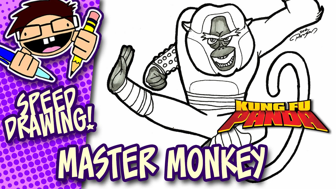 Speed Drawing MASTER MONKEY (KUNG FU PANDA) - YouTube