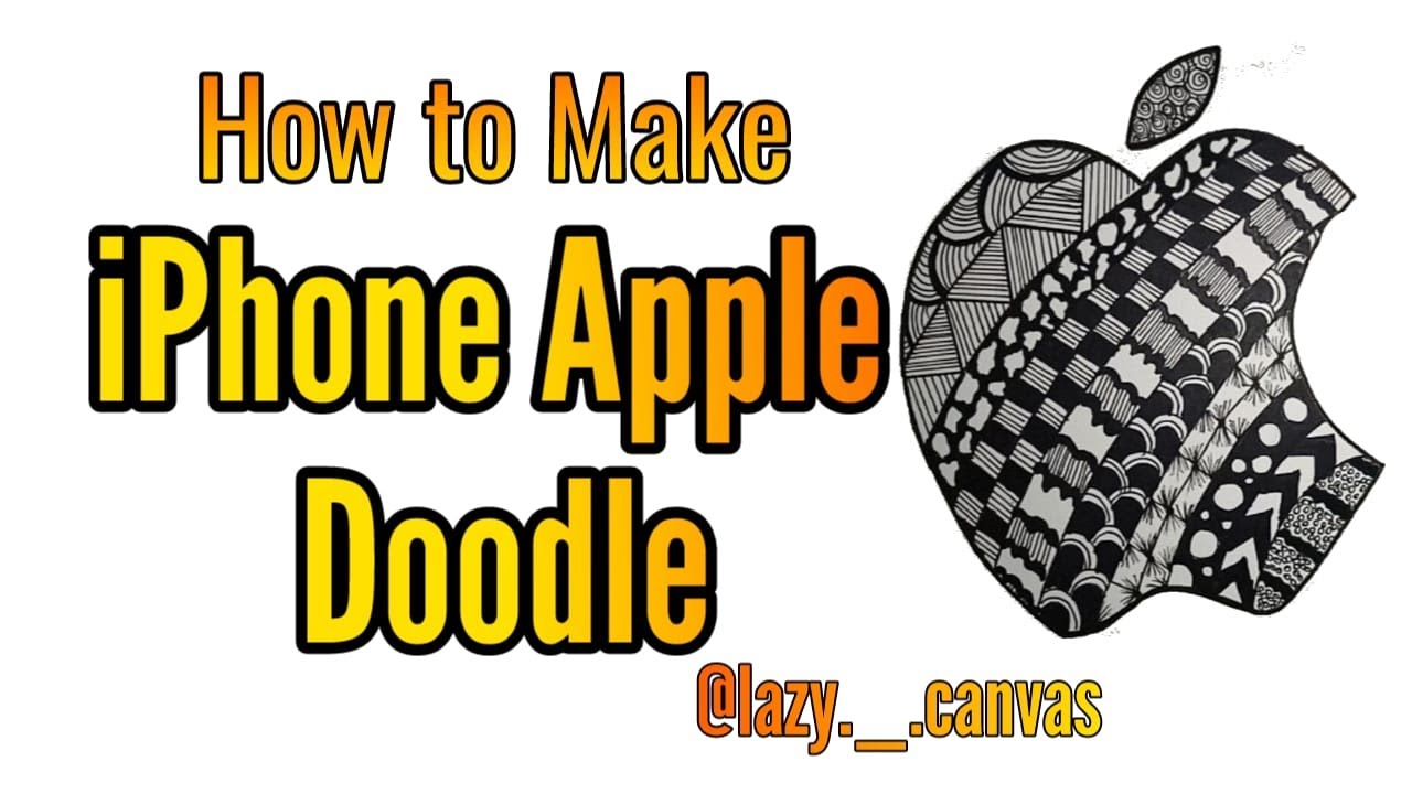 How to make iPhone Apple logo Doodling | Apple Iphone Drawing by Lazy ...