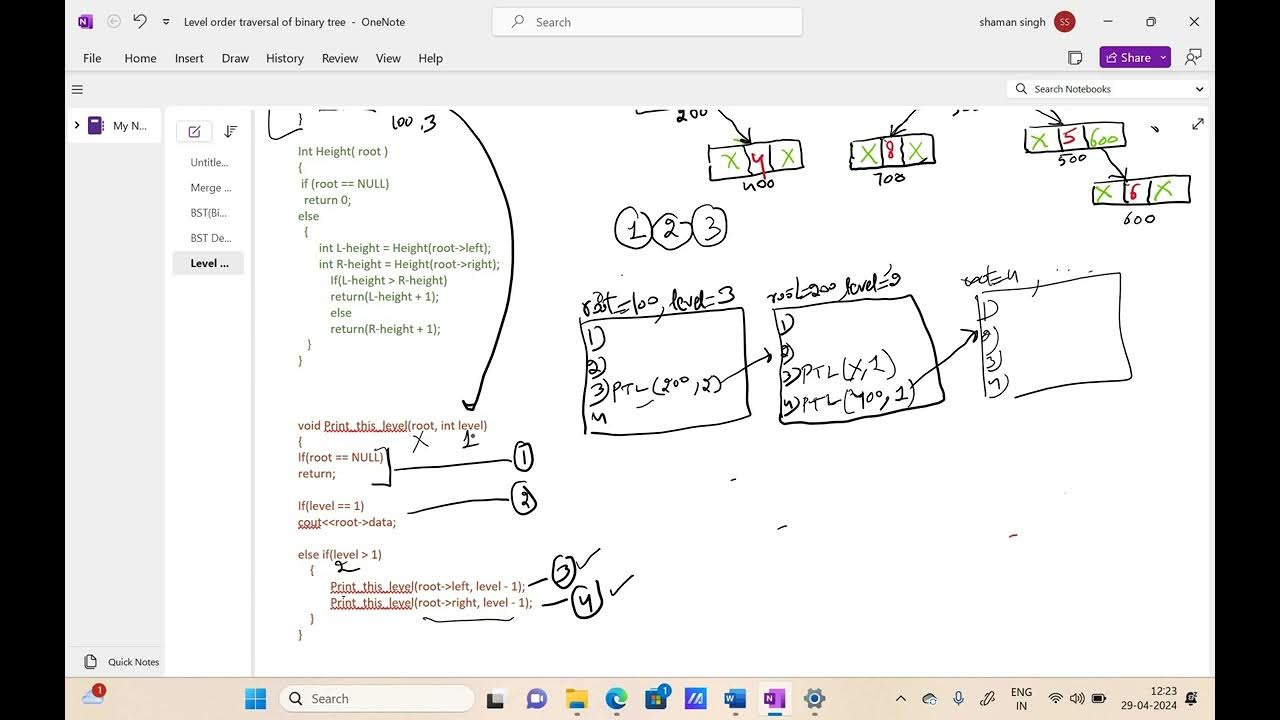 Find the height and print the level order traversal of a binary tree ...