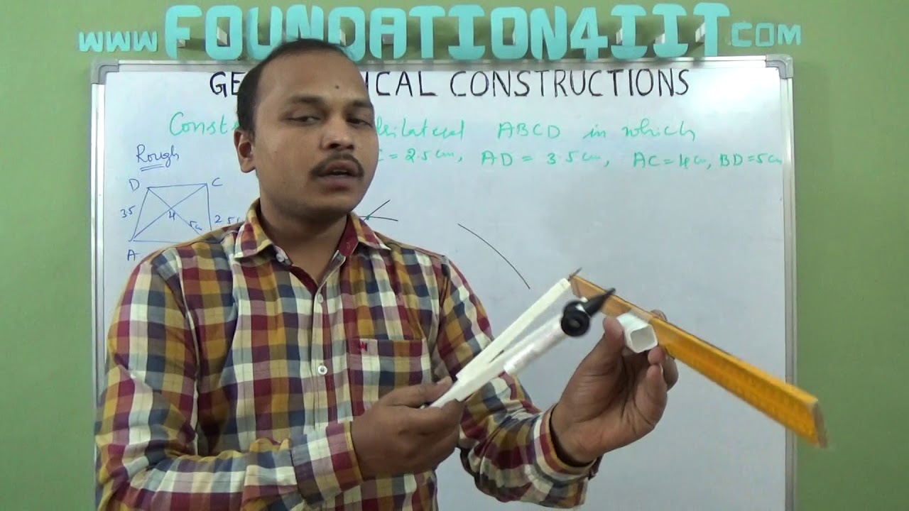 How to Construct a Quadrilateral when its three sides and two diagonals are given - YouTube