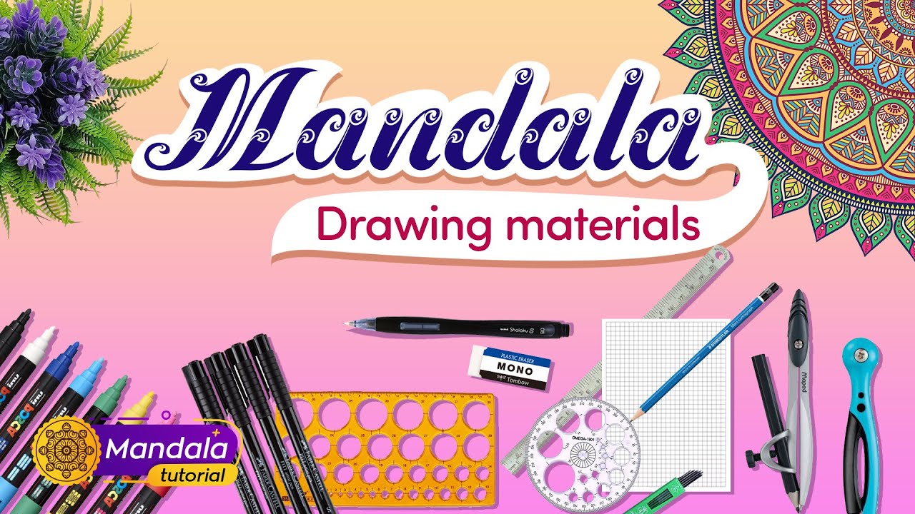 Materials needed for Mandala art || Mandala Drawing Materials ...