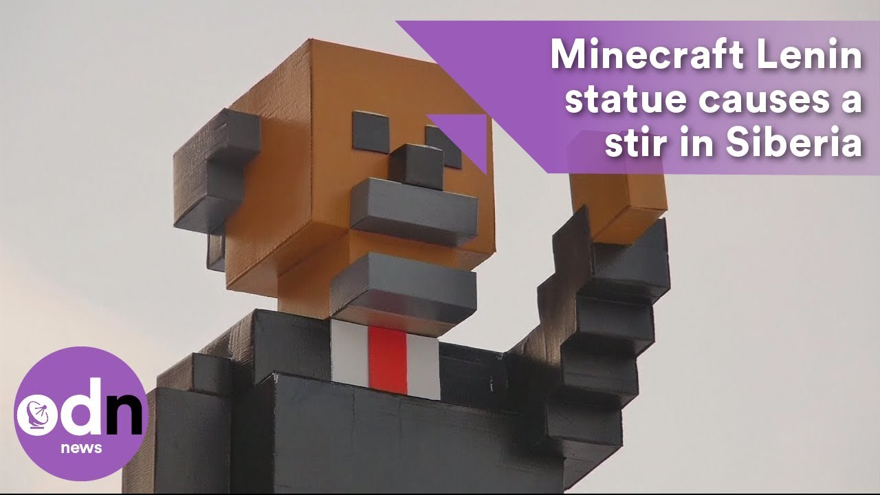 Minecraft Lenin statue causes a stir in Siberia - YouTube